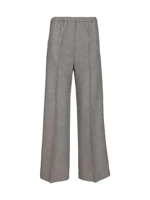 TOTEME TOTEME Canvas And Wool Casual Trousers Gray
