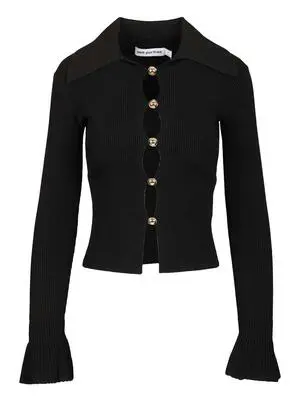 SELF-PORTRAIT Button-up Sweater - Black