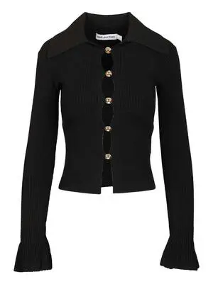SELF-PORTRAIT Button-up Sweater - Black