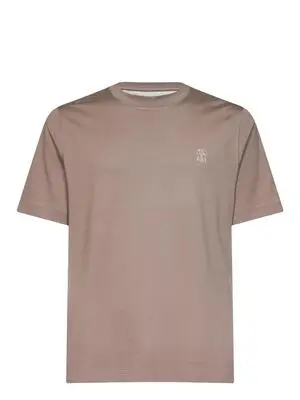 Brunello Cucinelli Rock Cotton Jersey Logo Crewneck T-shirt - Multicolor