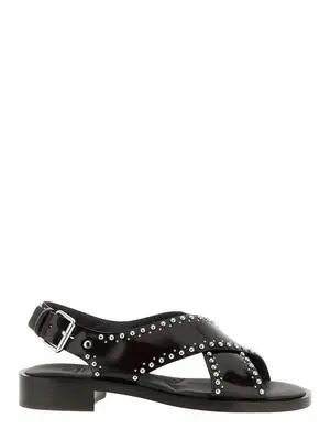 Church's Remi Leather Sandals With Studs - Brown