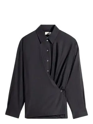 LEMAIRE Twisted Silk-blend Shirt - Black