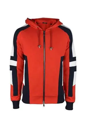 Balmain Cotton Zip-up Cardigan - Red