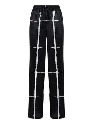 Kiton Printed Silk Drawstring Trousers - Multicolor