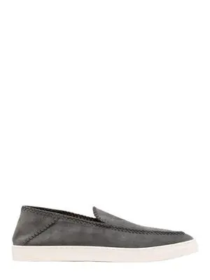 Giorgio Armani GIORGIO ARMANI Galleria 3 Suede Slip-On Shoes Gray