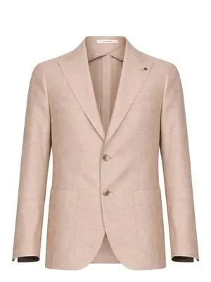 Tagliatore Dove Grey Linen And Cotton Blend Montecarlo Single-breasted Blazer - Multicolor