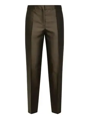 Max Mara Silk Blend Shantung Carrot Trousers - Multicolor