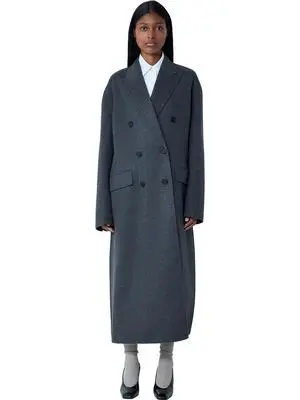 Prada Long Wool-blend Coat - Gray