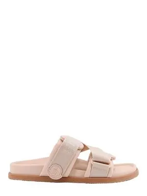 Moncler Summer Leather Sandals With Nylon Details - Multicolor
