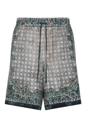 Amiri Paisley Print Bermuda Shorts - Green