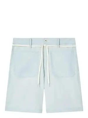 Kenzo Straight Shorts In Stone Bleach Chambray - Blue