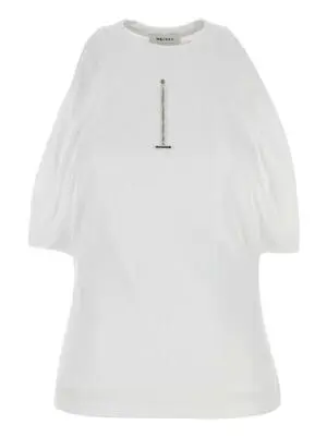 Alexander McQueen Stretch Cotton Top - White