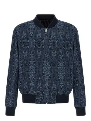 Etro Jacquard Bomber Jacket - Blue