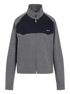 Miu Miu Cotton Gingham Blouson - Gray