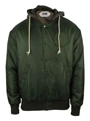 AUTRY Nylon Hooded Bomber Jacket - Green