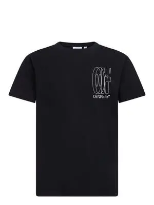 Off-White Off White Men Black Cotton Jersey Slim-Fit Printed T-Shirt Multicolor