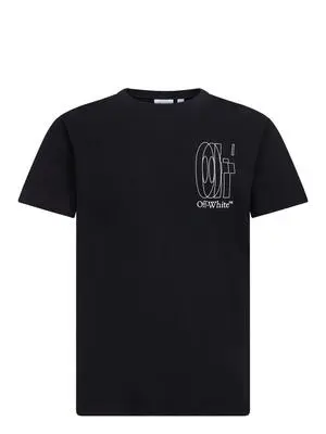Off-White Off White Men Black Cotton Jersey Slim-Fit Printed T-Shirt Multicolor