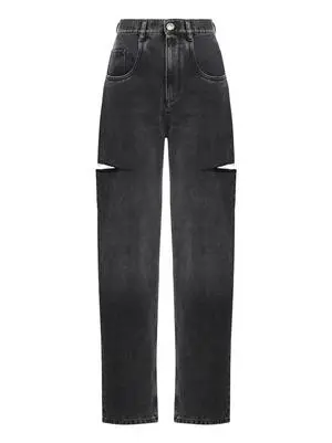 MAISON MARGIELA High-waisted Side-cut Jeans - Black
