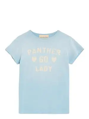 Valentino Garavani Panther Lady Print Cotton T-shirt - Blue