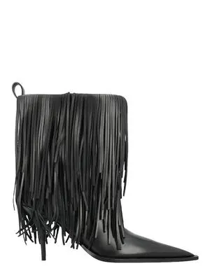 Balenciaga Fringed Pointed Toe Boots - Black