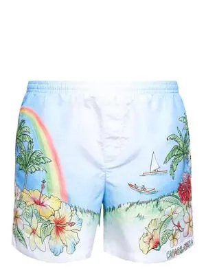 Casablanca Printed Technical Fabric Aloha Swim Shorts - Multicolor