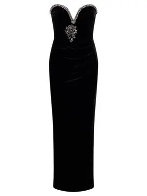 SELF-PORTRAIT Self-Portrait Velvet Long Dress