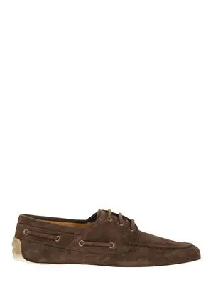 TOD'S Suede Boat Shoe - Brown