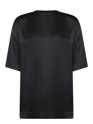 TOTEME Viscose Satin Crewneck T-shirt - Multicolor