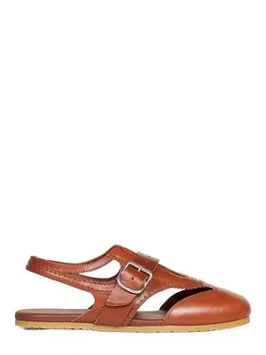 Dries Van Noten Burgundy Calf Leather Flat Spider-like Sandals - Multicolor