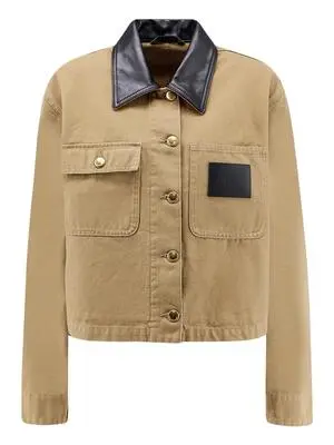 Balenciaga Workwear Cropped Canvas Jacket - Cream
