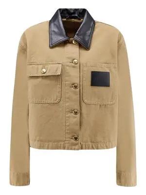 Balenciaga Workwear Cropped Canvas Jacket - Cream