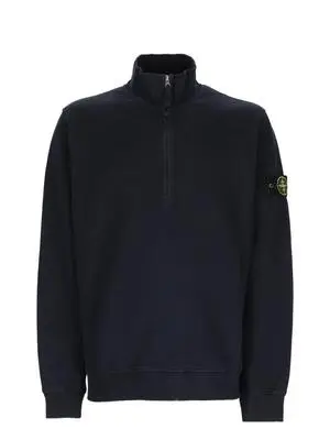 Stone Island Zip Up Sweatshirt - Blue