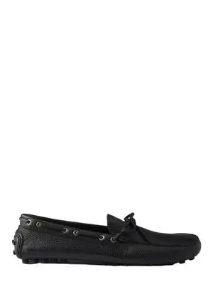 Prada Calf Leather Boat Shoes - Black