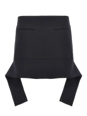 COURREGES Reversed Belt Mini Crêpe Skirt - Blue