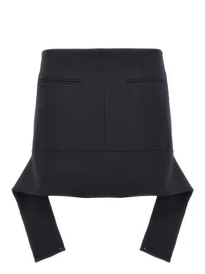 COURREGES Reversed Belt Mini Crêpe Skirt - Blue
