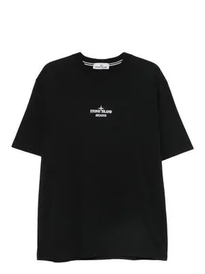 Stone Island Regular Fit T-shirt With `archivio` Print - Black
