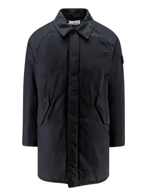 Stone Island Micro Reps Padded Long Jacket - Black