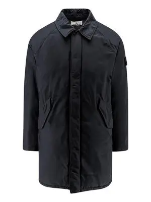 Stone Island Micro Reps Padded Long Jacket - Black