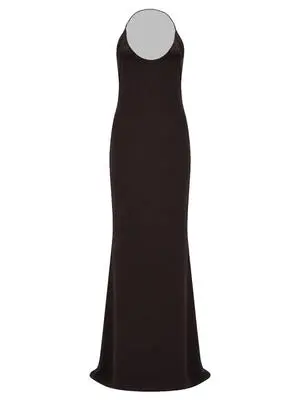 TOM FORD Silk Halter Maxi Dress - Brown