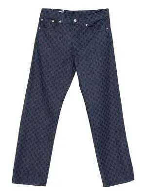 Dries Van Noten Patterned Straight Leg Jeans - Blue