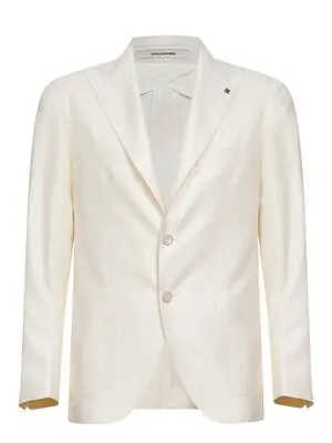 Tagliatore Cream Silk Blend Single-breasted Montecarlo Blazer - Multicolor