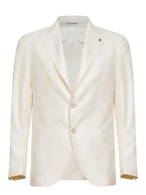 Tagliatore Cream Silk Blend Single-breasted Montecarlo Blazer - Multicolor