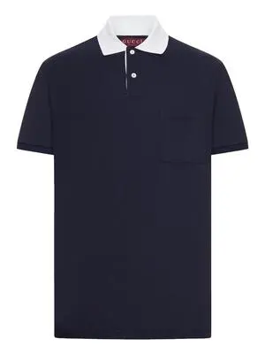 Gucci Stretch Cotton Piquet Polo - Blue