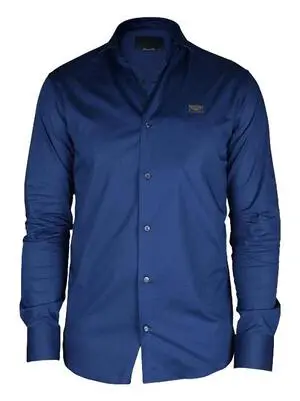 Philipp Plein Diamond Cut Ls Iconic Shirt - Blue