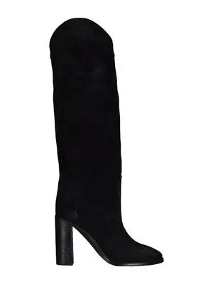 Saint Laurent Suede Boots - Black
