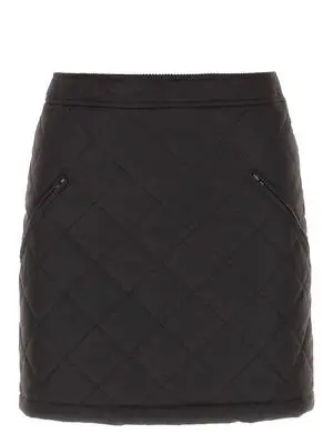 Burberry Quilted Cotton Mini Skirt - Brown