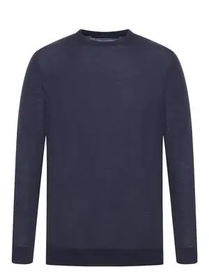 Kiton Kiton Men Crewneck Sweater In 14 Micron Wool Blue