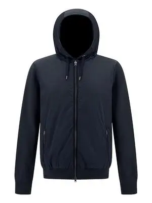 Herno HERNO Piqué Knit And Nylon Jacket Blue