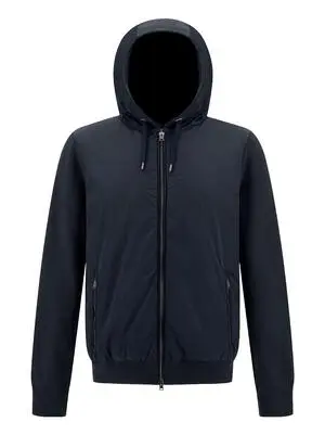 Herno Piqué Knit And Nylon Jacket - Blue