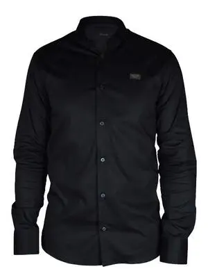 Philipp Plein Philipp Plein Men Diamond Cut Ls Iconic Shirt Black